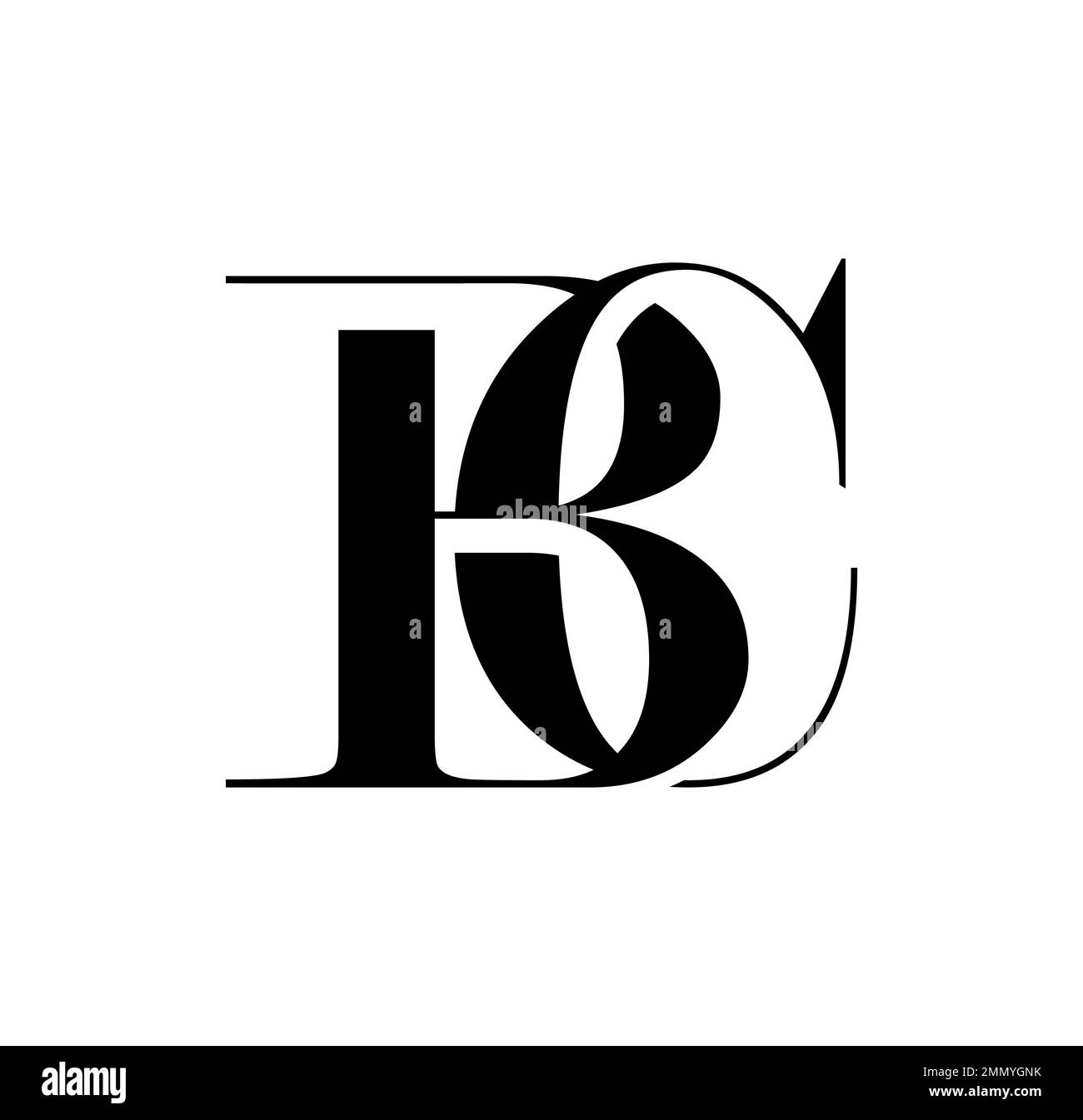 Vector Illustration isolated in white background of Monogram Logo ...