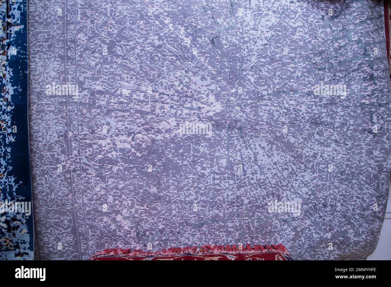 Detail of a traditional Turkish carpet in Istanbul, texture background ...