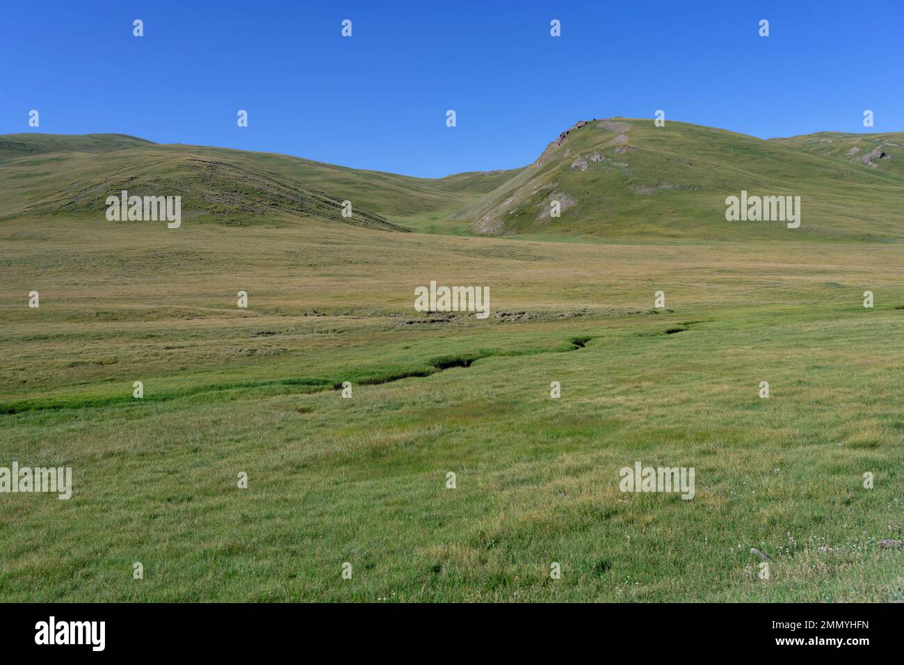Tian Shan mountain view along the road to Shaal Too near the Chinese ...