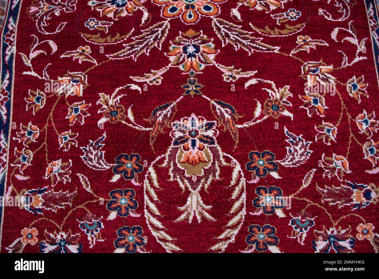 Detail of a traditional Turkish carpet in Istanbul, texture background ...