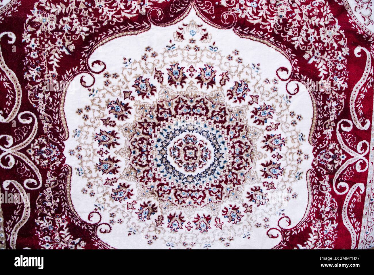 Detail of a traditional Turkish carpet in Istanbul, texture background ...