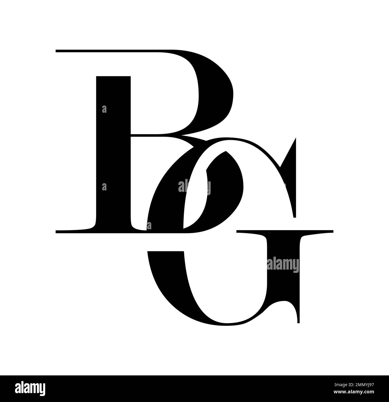 Vector Illustration isolated in white background of Monogram Logo ...