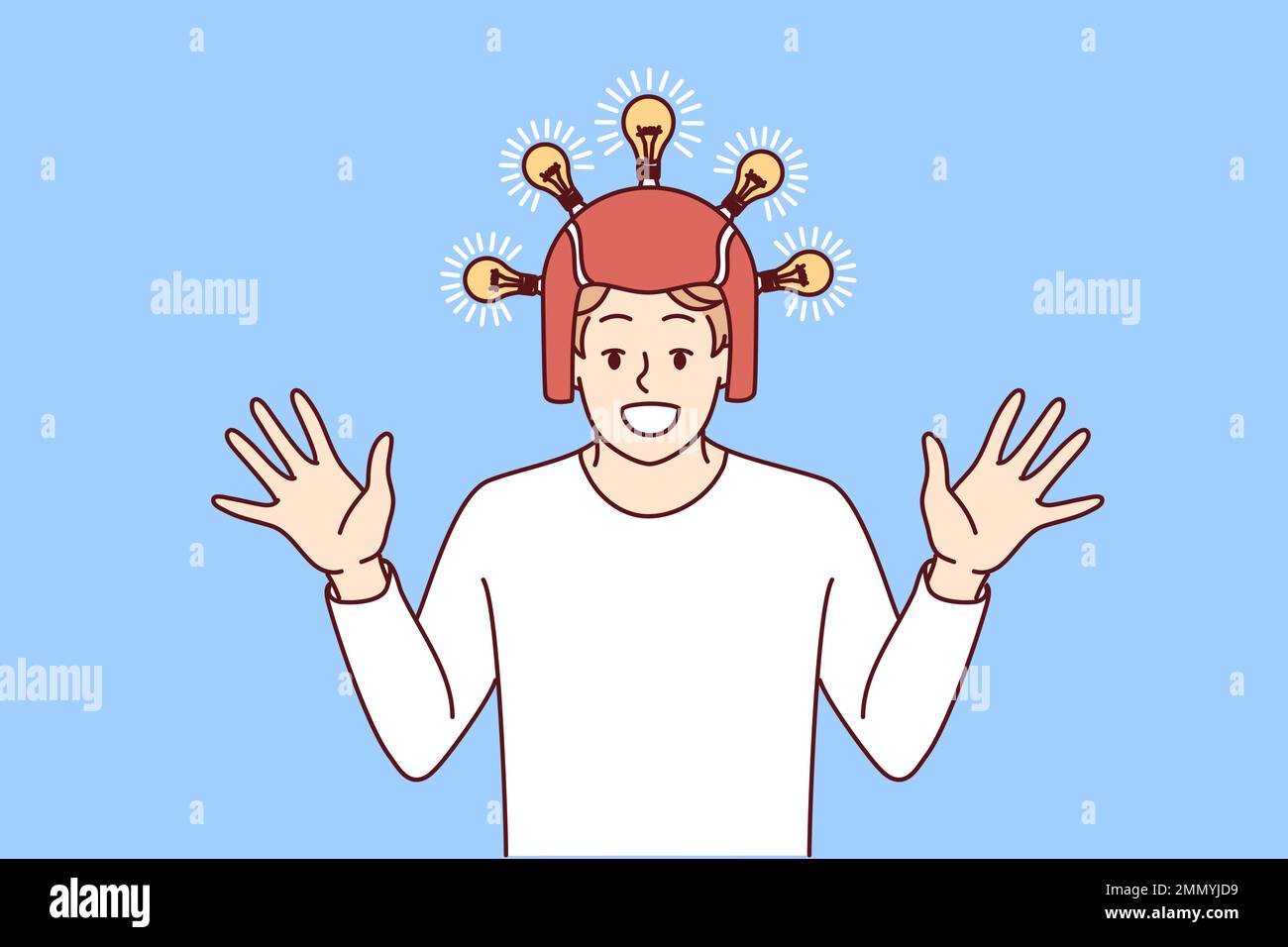 Young smiling man in light Stock Vector Images - Alamy