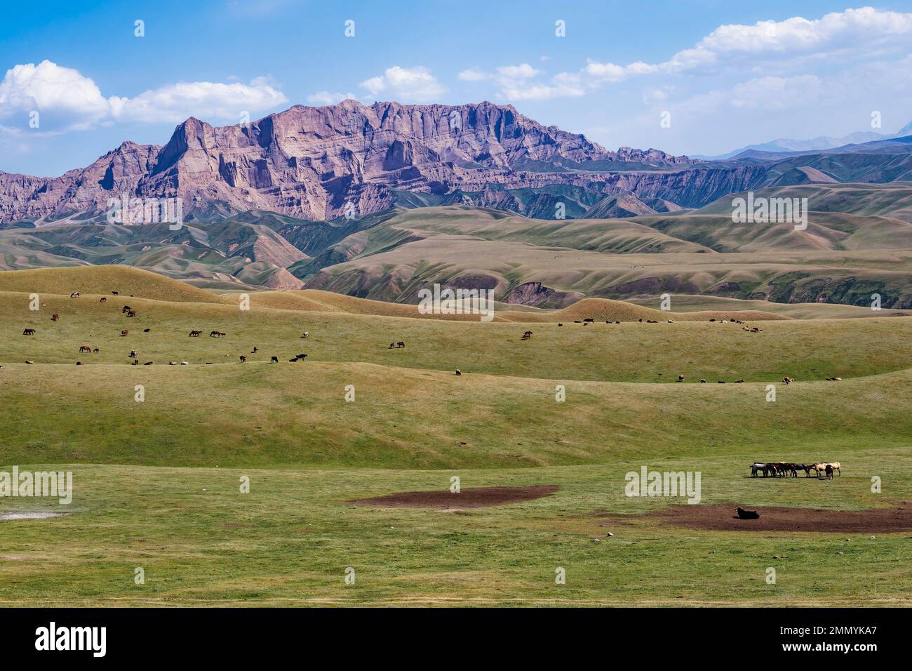 Landscape along the At-Bashy Range, Naryn Region, Kyrgyzstan Stock ...
