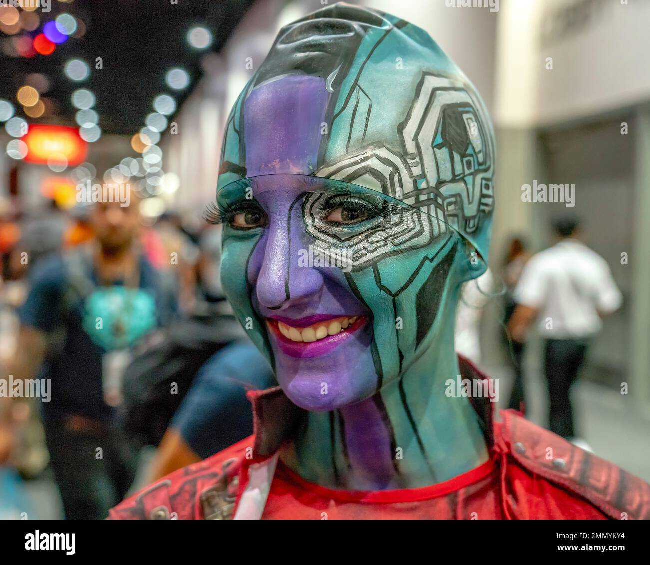 Emilee Adamson of Long Beach, CA dressed as "Nebula" from The Guardians ...