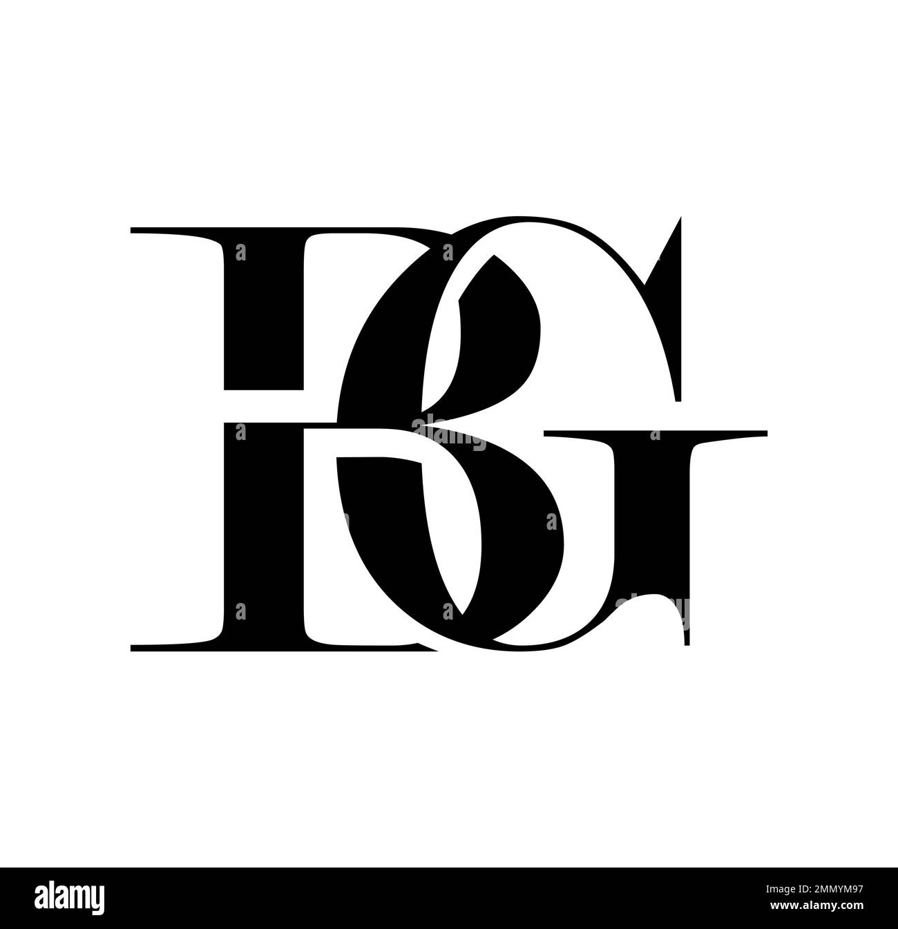 Vector Illustration isolated in white background of Monogram Logo ...