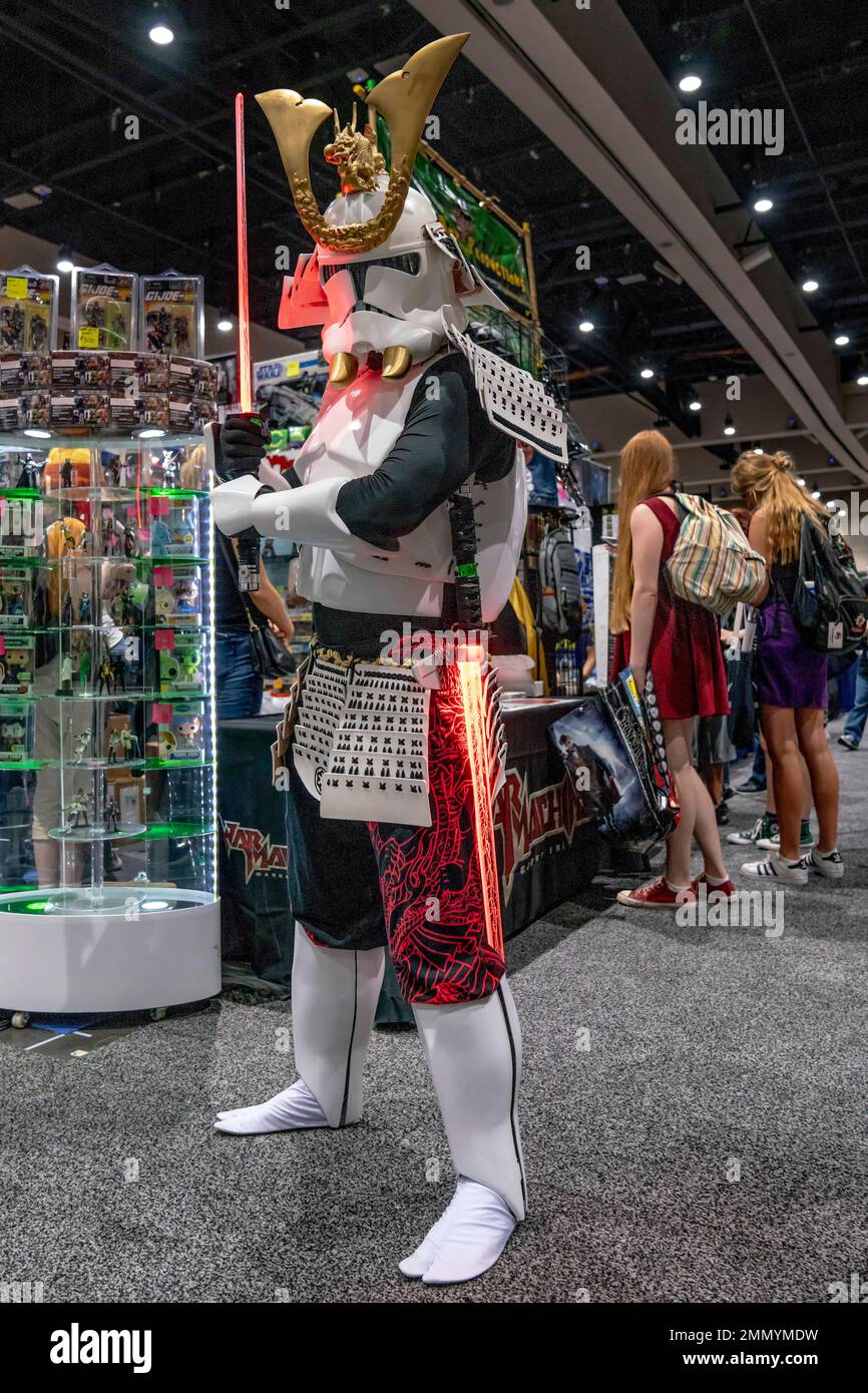 Aaron Wherry of Bakersfield, CA poses as "Clone Trooper Samurai" on day ...