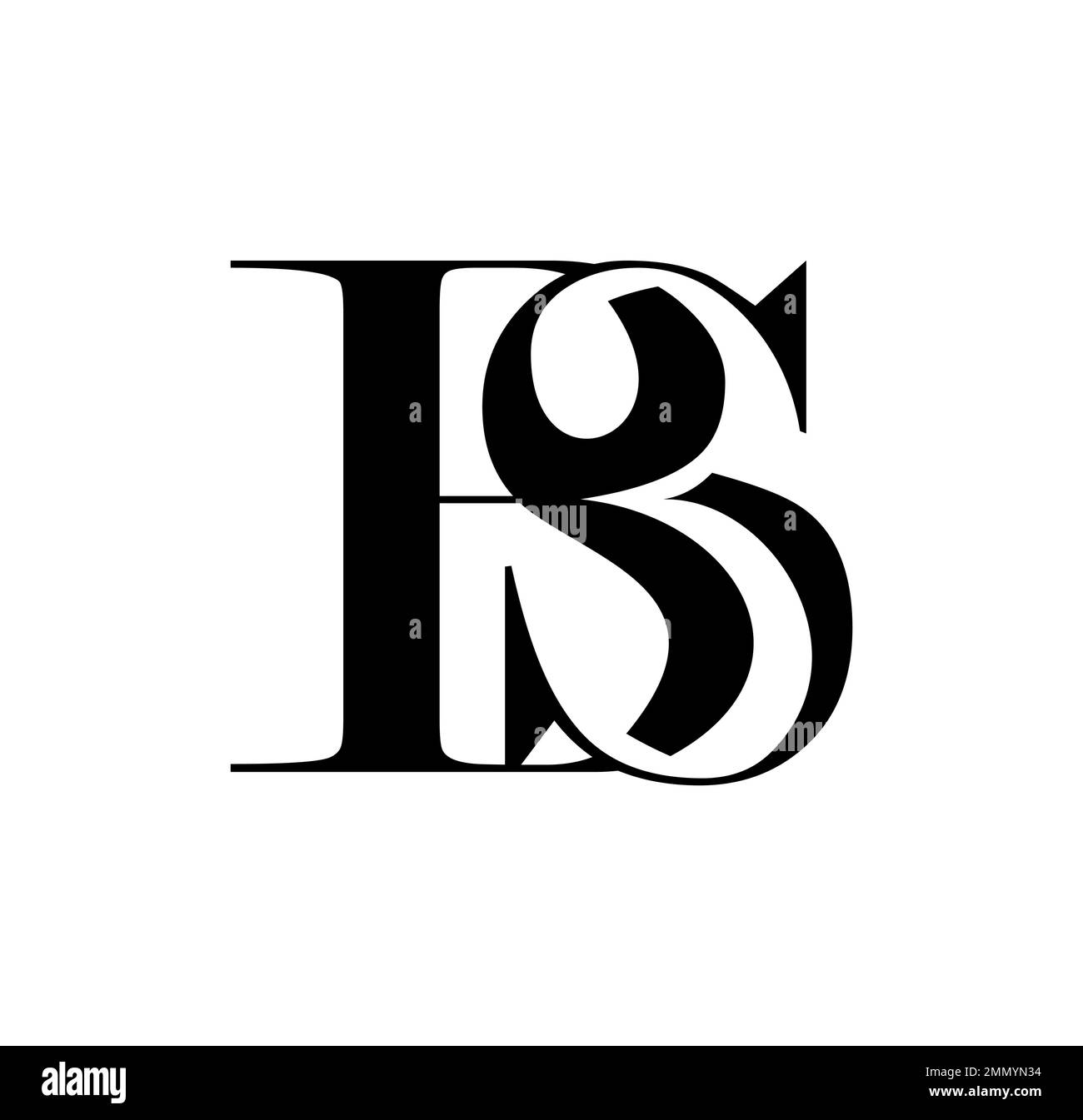 Vector Illustration isolated in white background of Monogram Logo ...