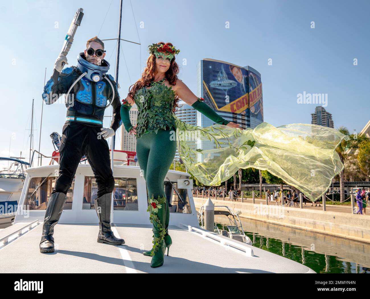 Keith and Erica Opstad of San Diego, CA, strike a pose as "Mr. Freeze ...
