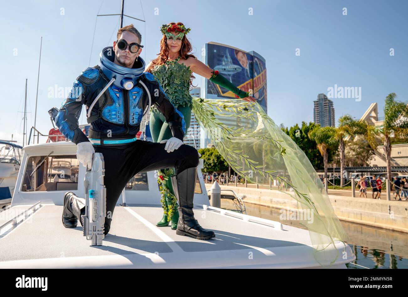Keith and Erica Opstad of San Diego, CA, strike a pose as "Mr. Freeze ...
