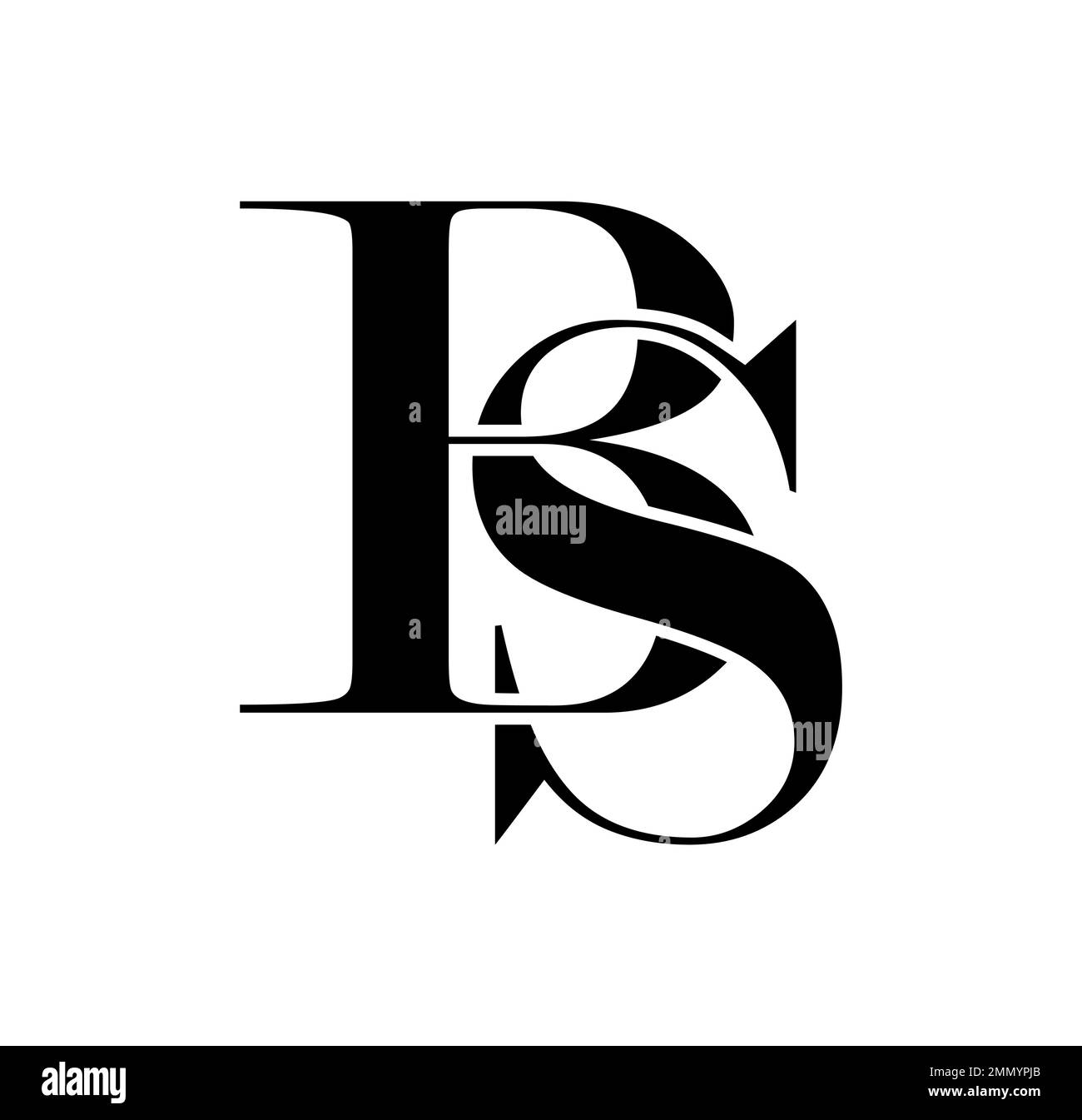 Vector Illustration isolated in white background of Monogram Logo ...