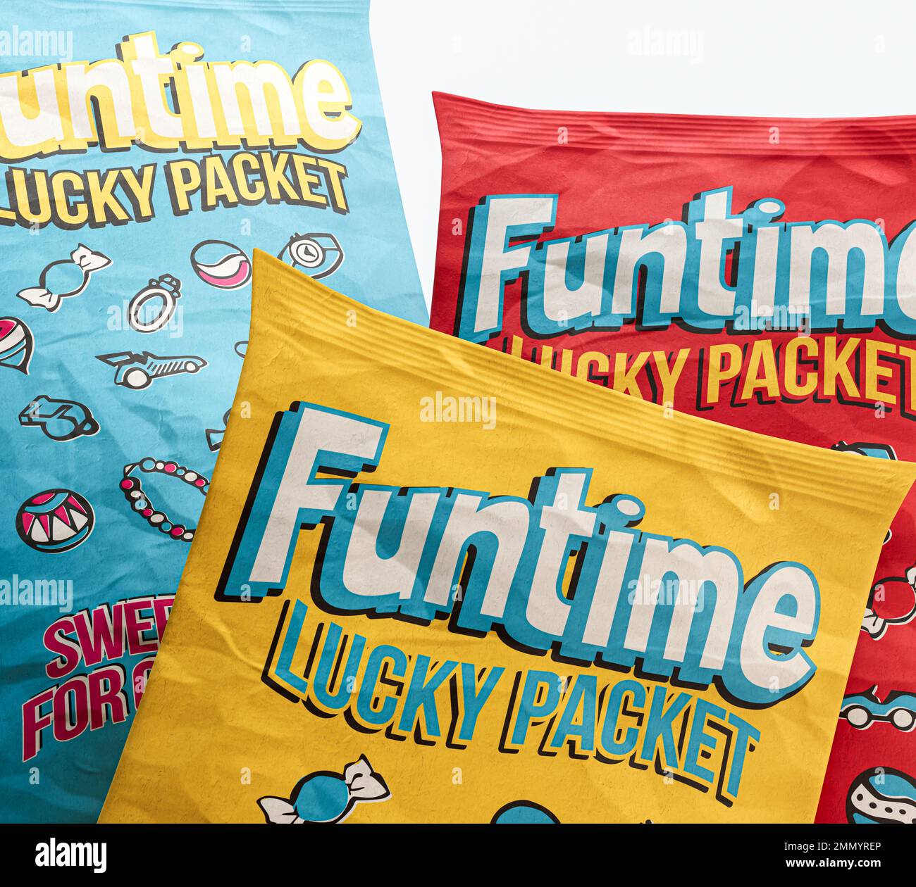 A concept design of 3 classic vintage childrens lucky packets ...