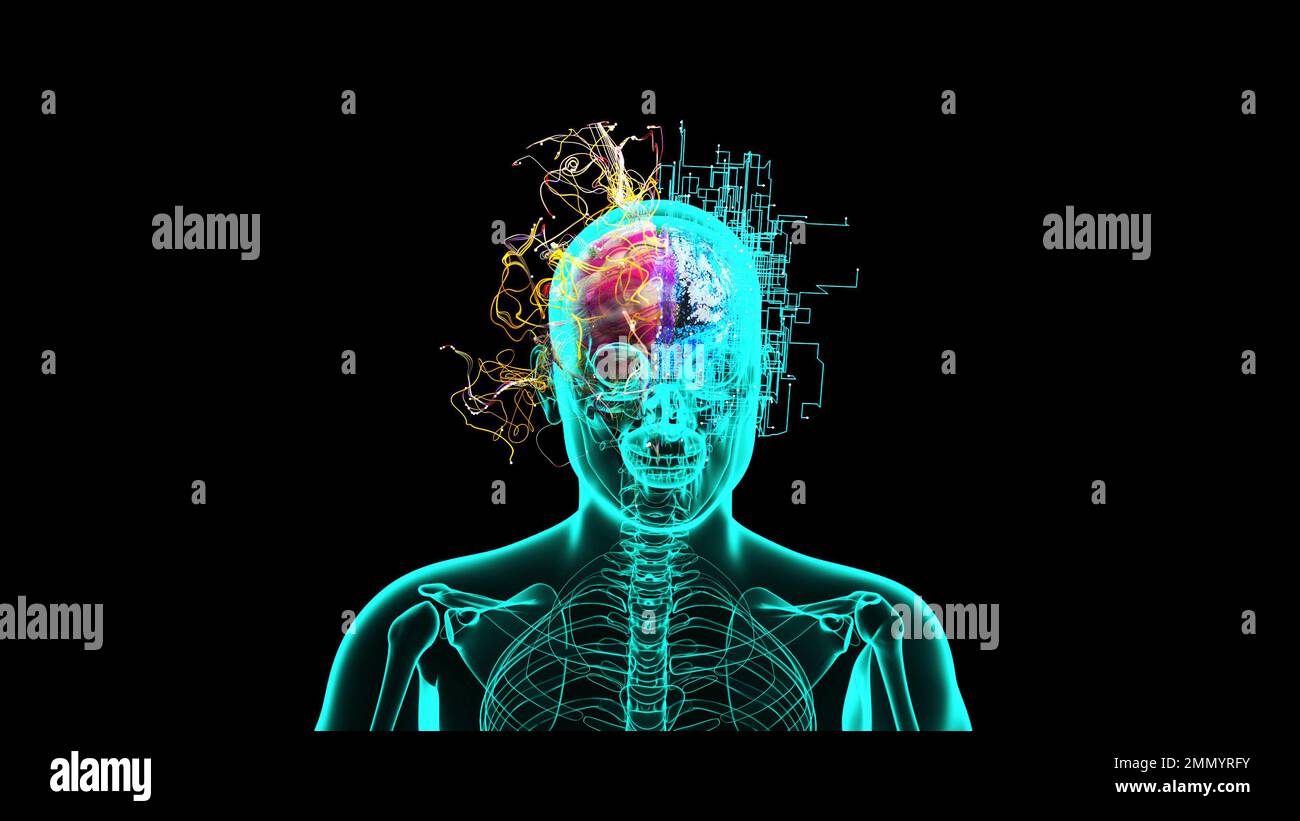 3D abstract art of a brain motion design Stock Photo - Alamy