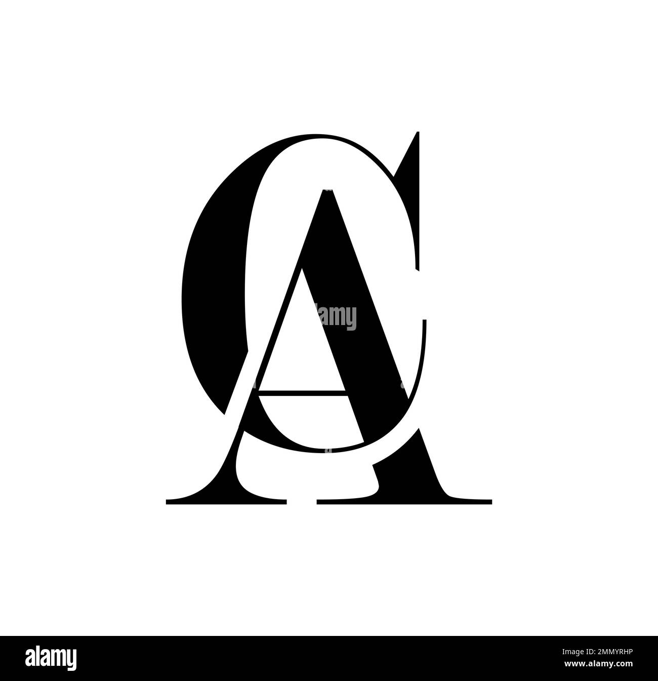 Vector Illustration isolated in white background of Monogram Logo ...