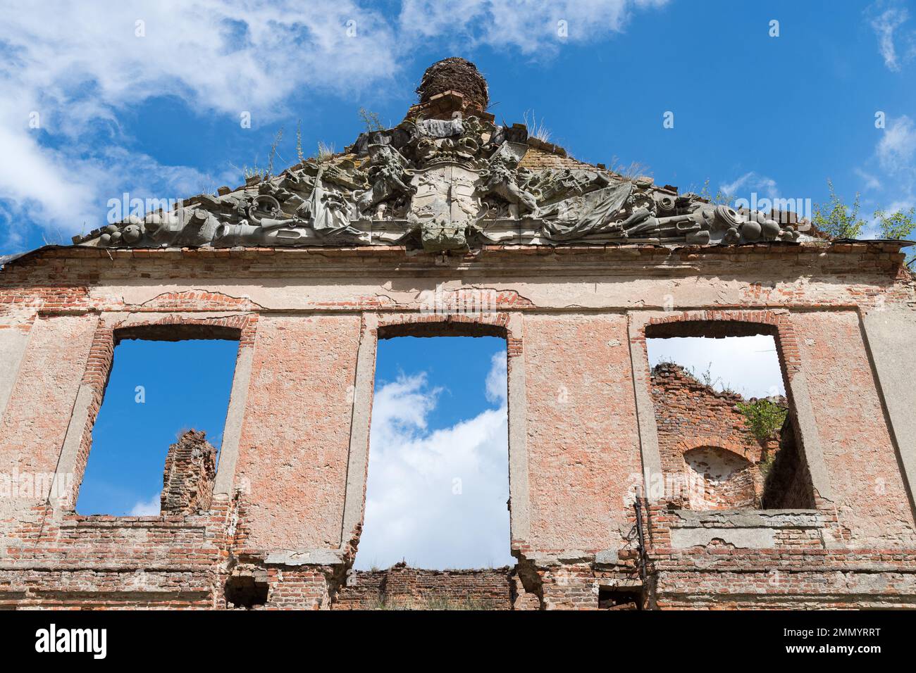 Ruins of the late Baroque Finckenstein Palace in Kamieniec, Poland ...