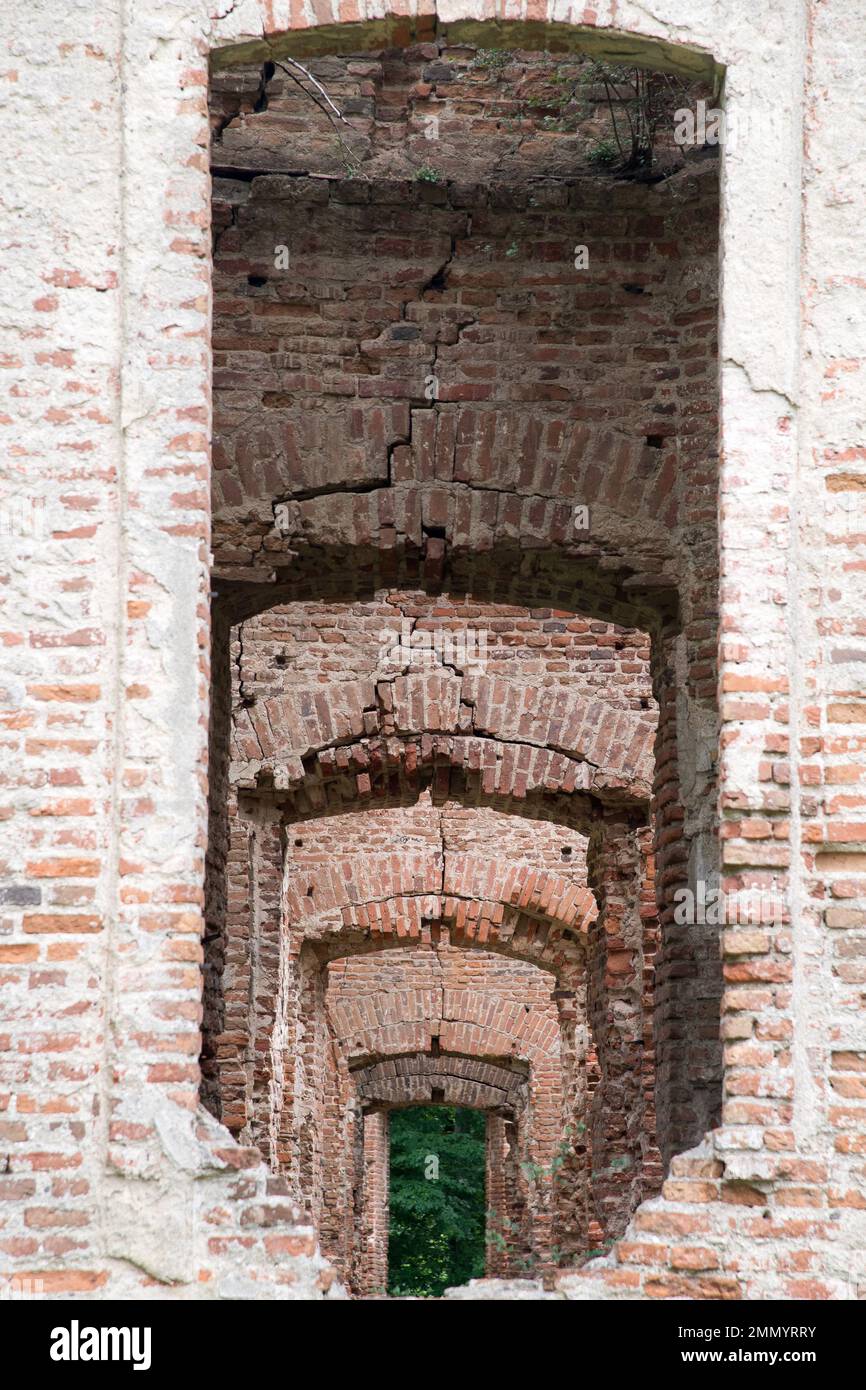 Ruins of the late Baroque Finckenstein Palace in Kamieniec, Poland ...