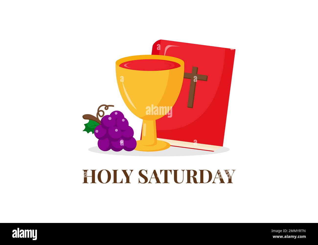 Christian greeting card or banner of the Holy Week before Easter. Wine ...