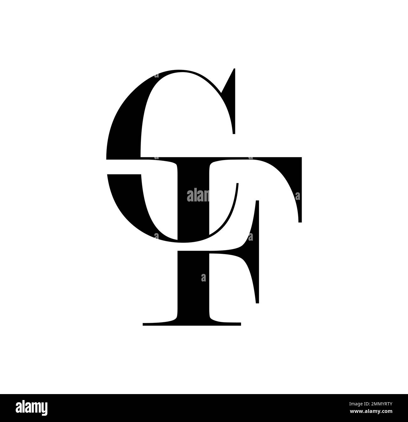 Vector Illustration isolated in white background of Monogram Logo ...