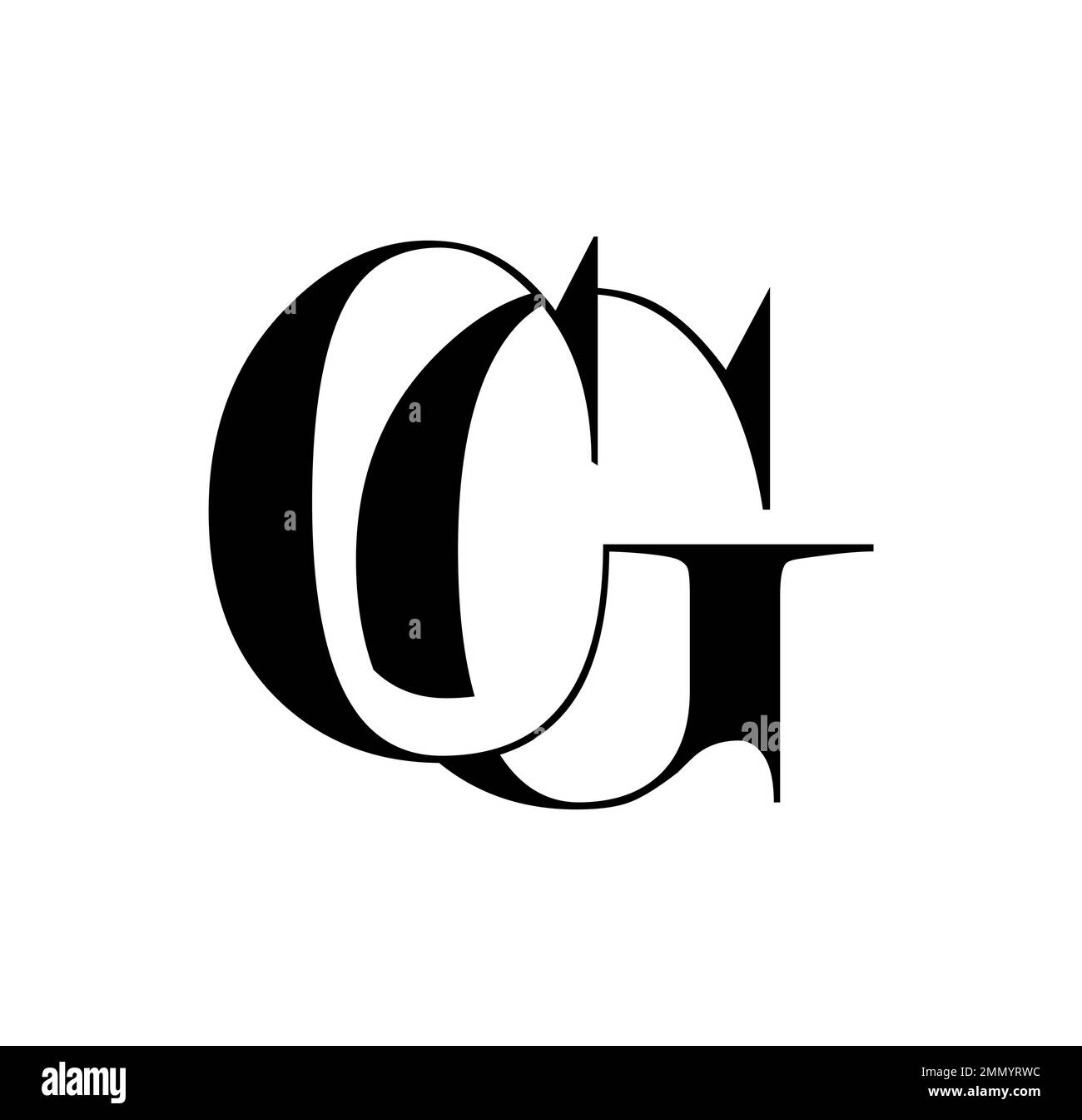 Vector Illustration isolated in white background of Monogram Logo ...