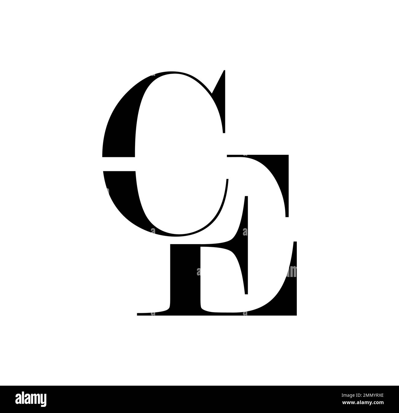 Vector Illustration isolated in white background of Monogram Logo ...