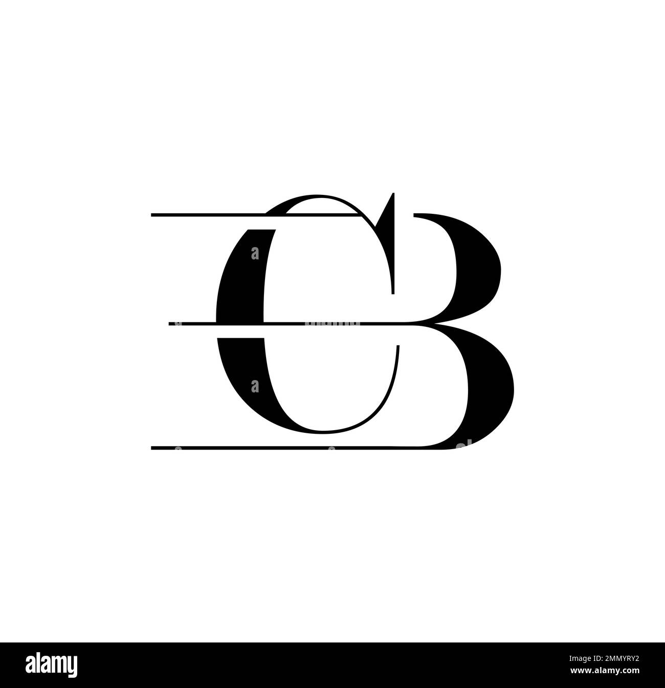 Vector Illustration isolated in white background of Monogram Logo ...