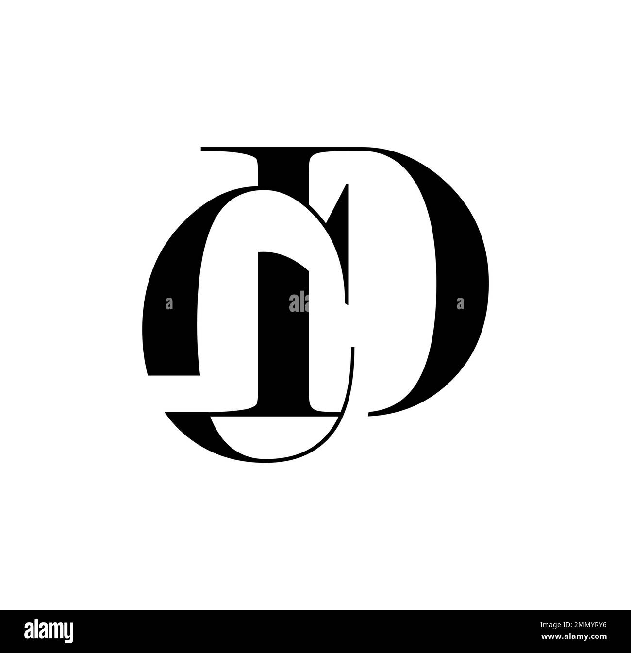 Vector Illustration isolated in white background of Monogram Logo ...