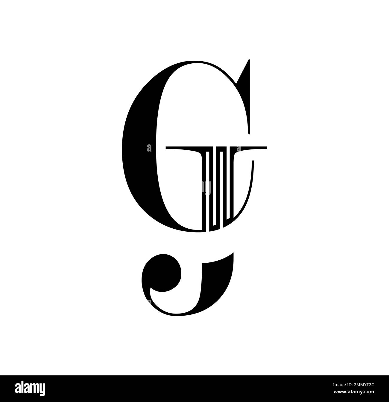 Vector Illustration isolated in white background of Monogram Logo ...