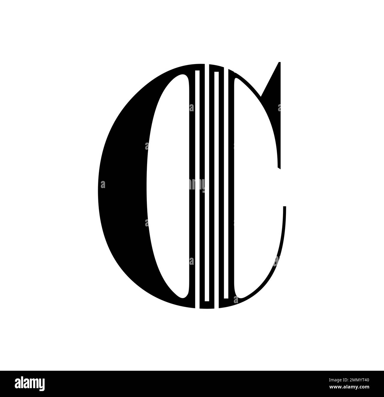 Vector Illustration isolated in white background of Monogram Logo ...