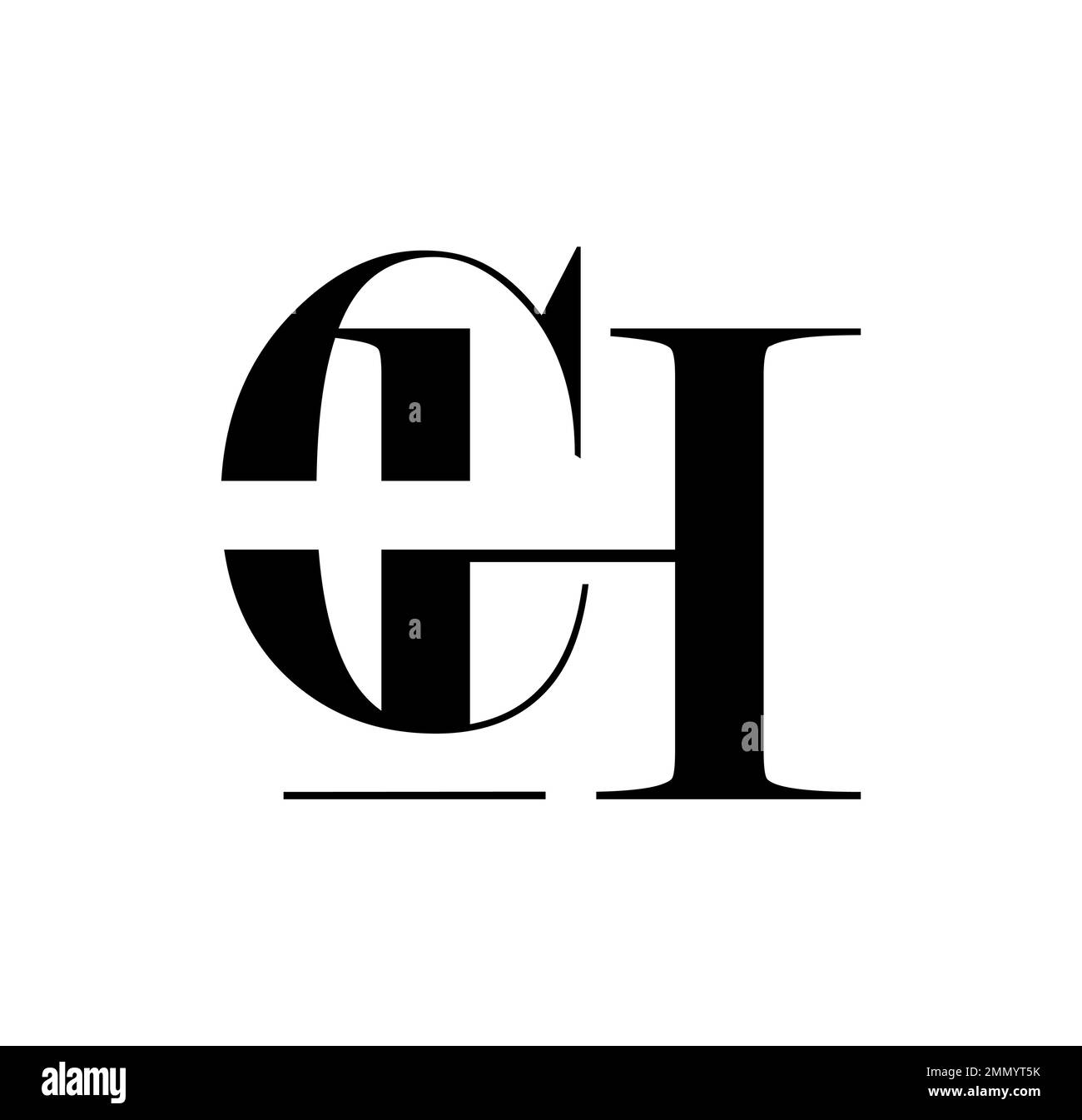 Vector Illustration isolated in white background of Monogram Logo ...