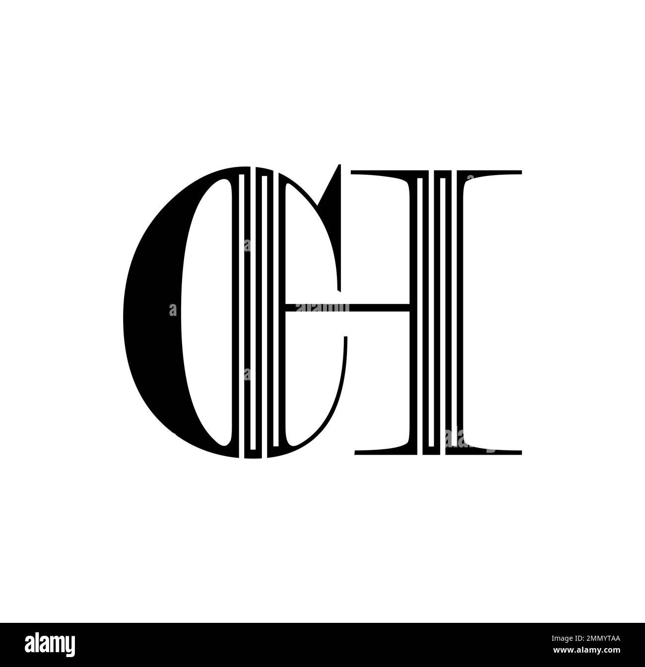 Vector Illustration isolated in white background of Monogram Logo ...