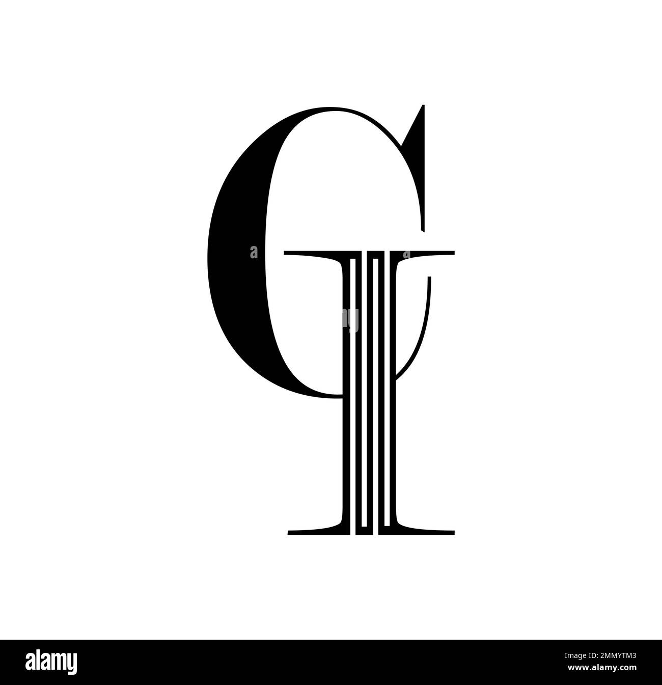 Vector Illustration isolated in white background of Monogram Logo ... Vector Illustration isolated in white background of Monogram Logo ...