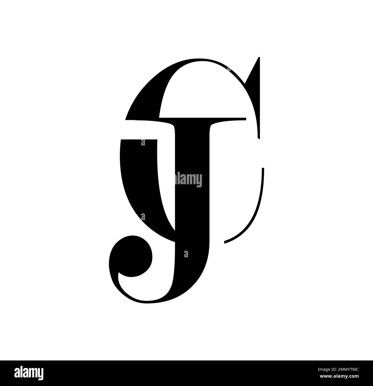 Vector Illustration isolated in white background of Monogram Logo ...