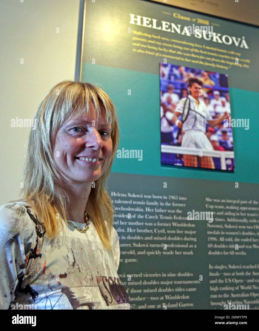 Tennis Hall of Fame inductee Helena Sukova, of Czech Republic poses ...