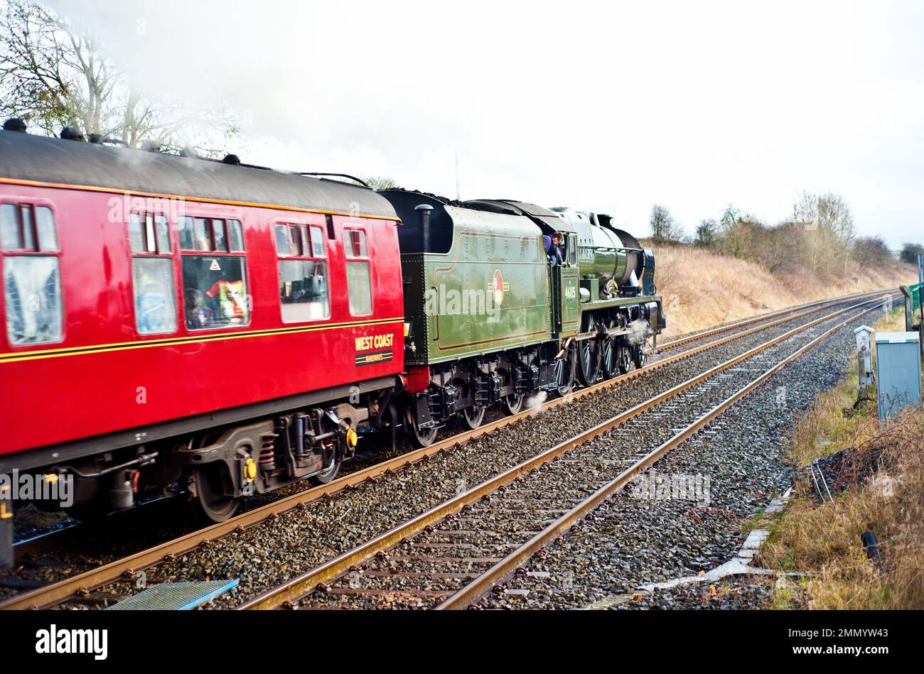 Royal Scot Class No 46115 Scots Guardsman at Langwathby, Cumbria ...