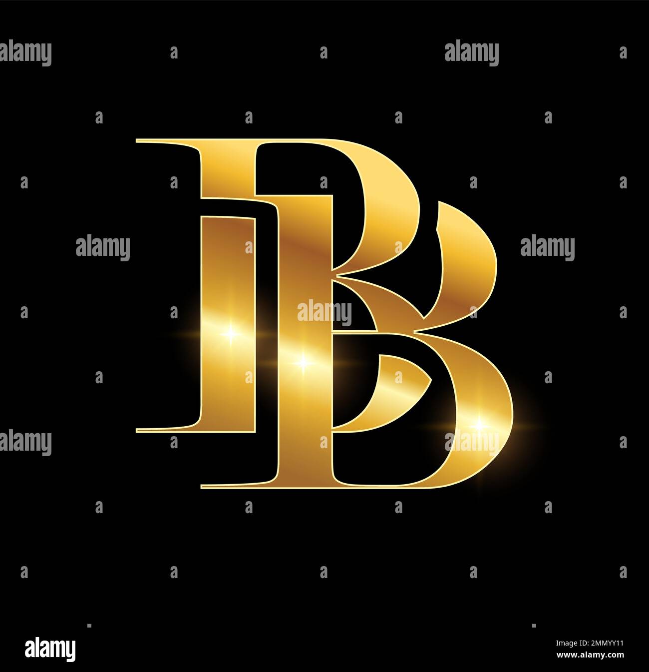 A vector Illustration in black background with gold shine effect of ...