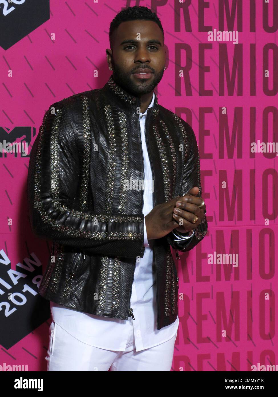 In this June 2, 2018 photo, U.S. singer Jason Derulo poses for a photo ...