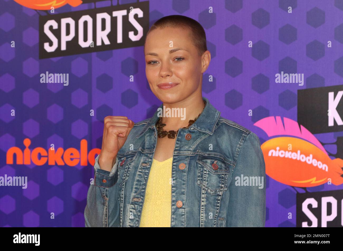 UFC fighter Rose Namajunas arrives at the Kids' Choice Sports Awards at ...