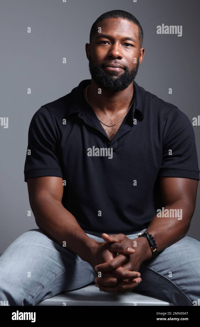 Trevante Rhodes poses for a portrait to promote the film "The Predator ...