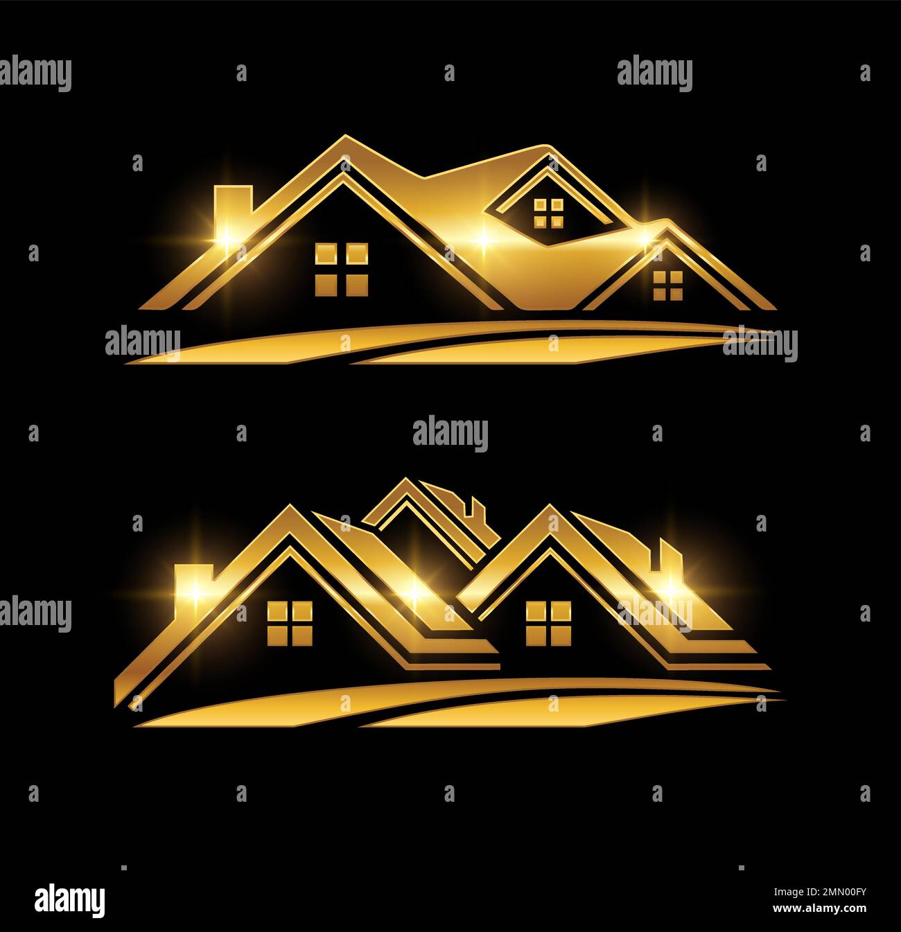 A vector Illustration in black background with gold shine effect of ...