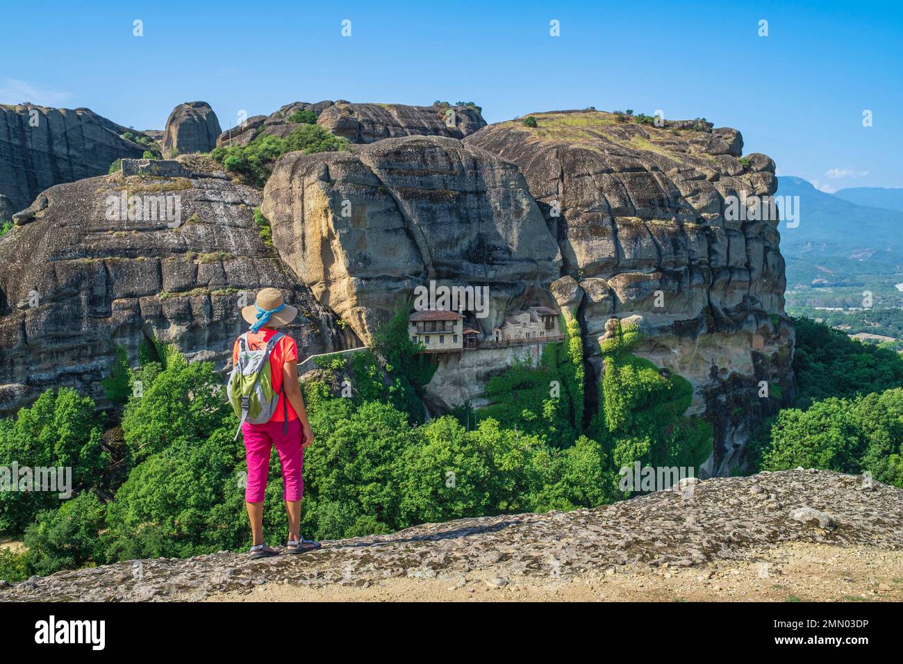 Greece, Thessaly region, Kalambaka, site of Meteora listed as a UNESCO ...