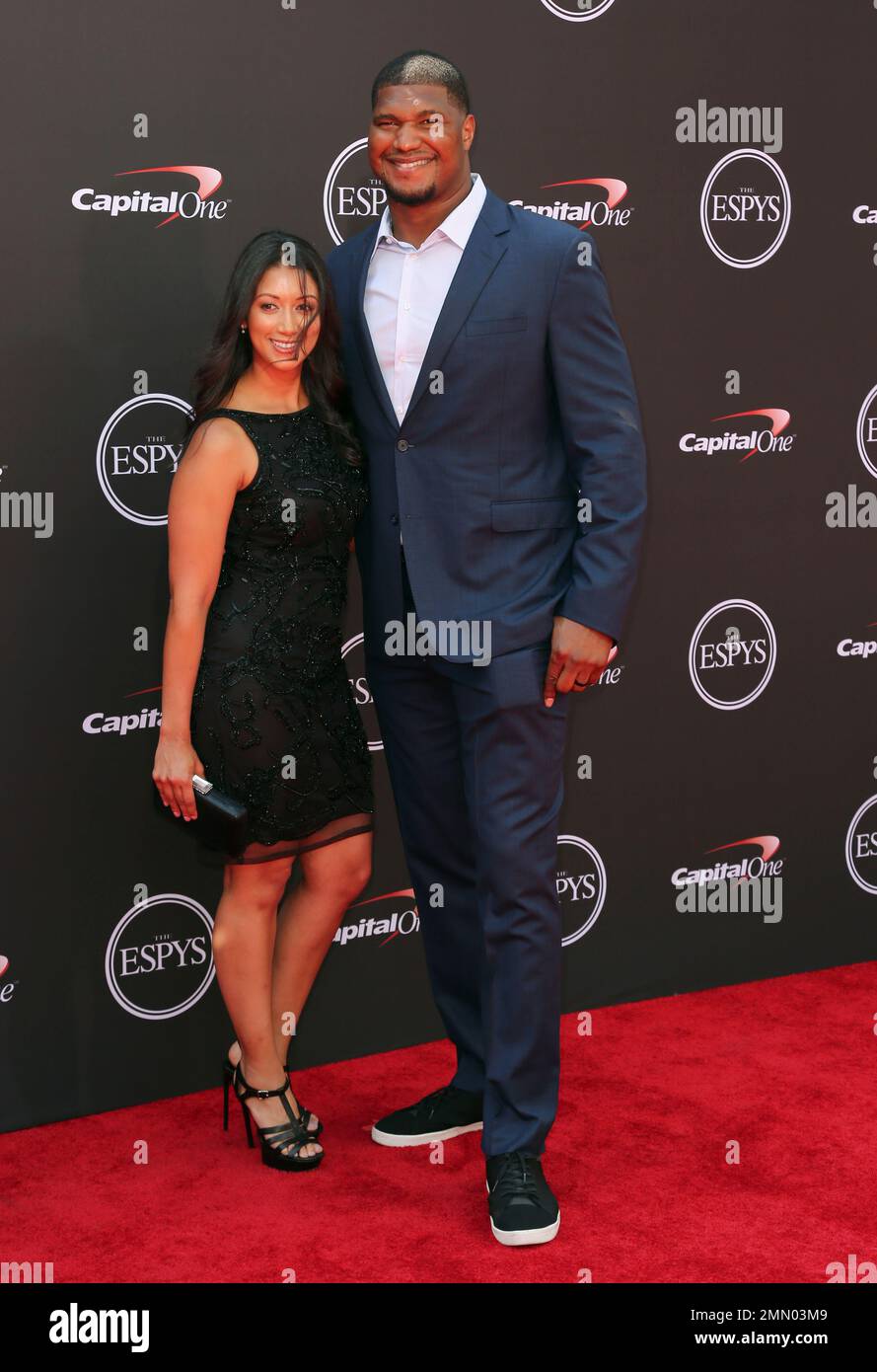 Jacksonville Jaguars' Calais Campbell, right, and Rocio Campbell arrive ...