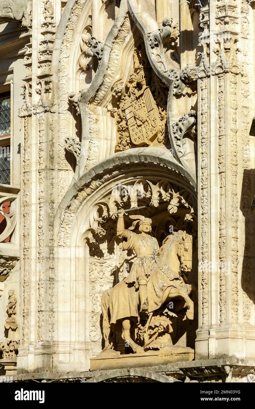 France, Meurthe et Moselle, Nancy, detail of the equidian statue of ...