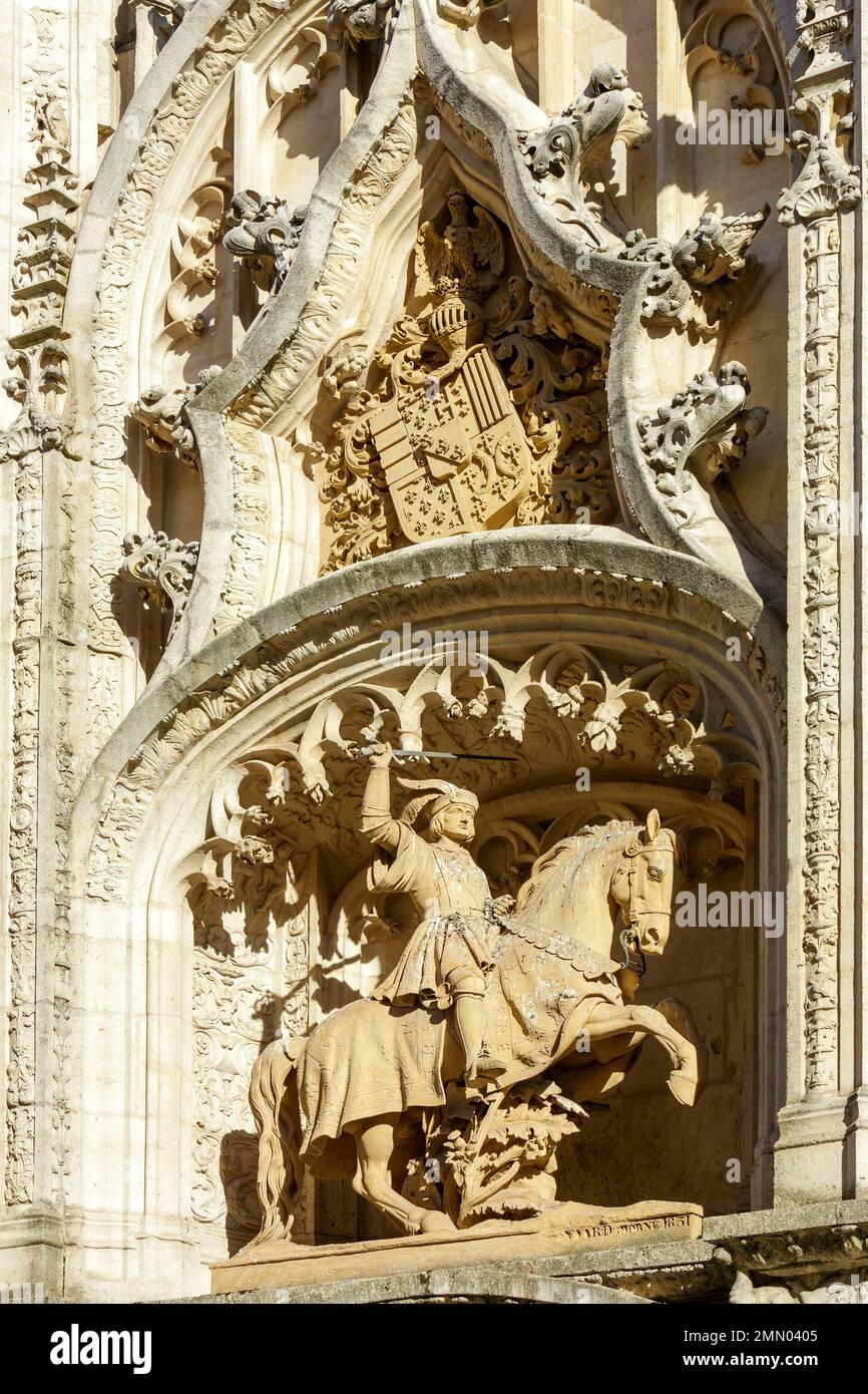 France, Meurthe et Moselle, Nancy, detail of the equidian statue of ...