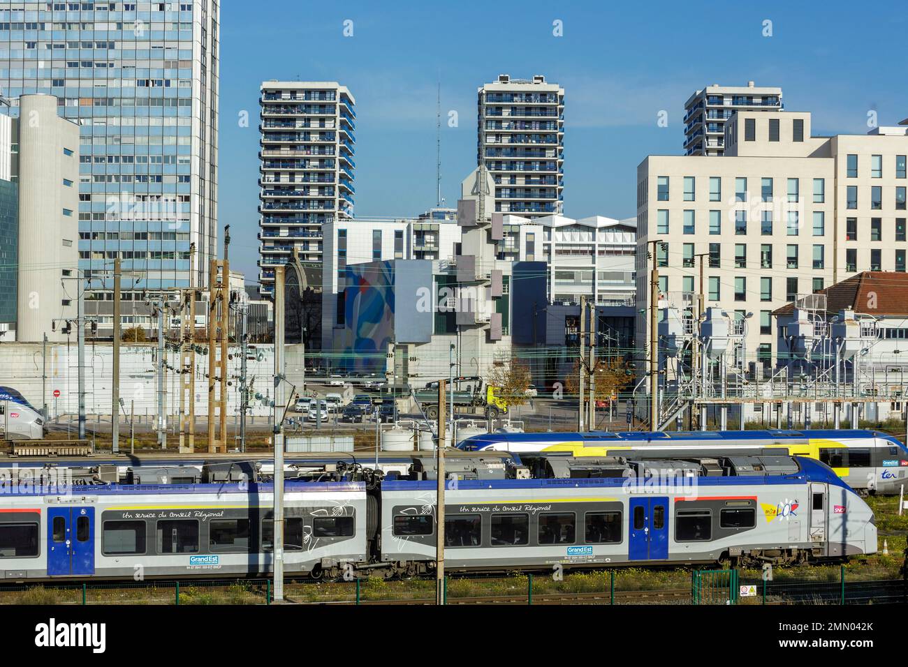 France, Meurthe et Moselle, Nancy, Nancy train station district seen ...