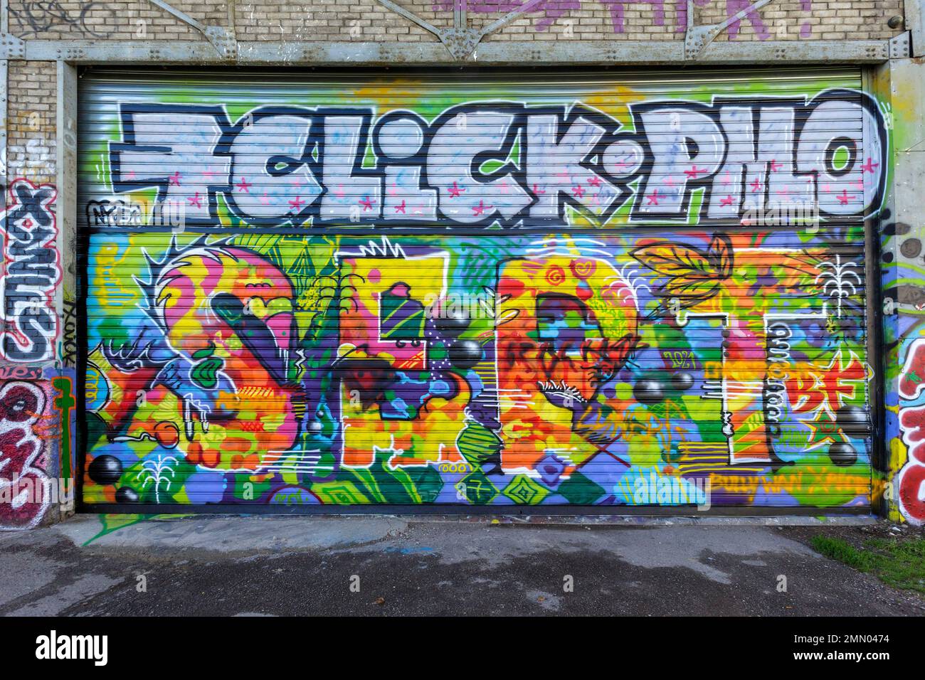France, Meurthe et Moselle, Nancy, street art on the industrial ...