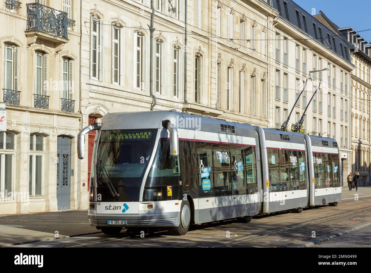 France, Meurthe et Moselle, Nancy, the tramway on Rue Saint Georges and ...