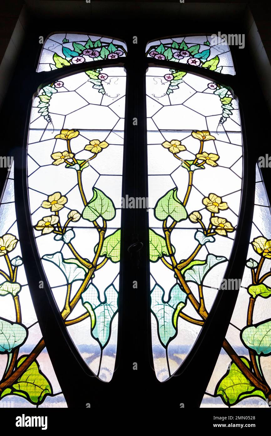 France, Meurthe et Moselle, Nancy, Art Nouveau stained glass window by ...