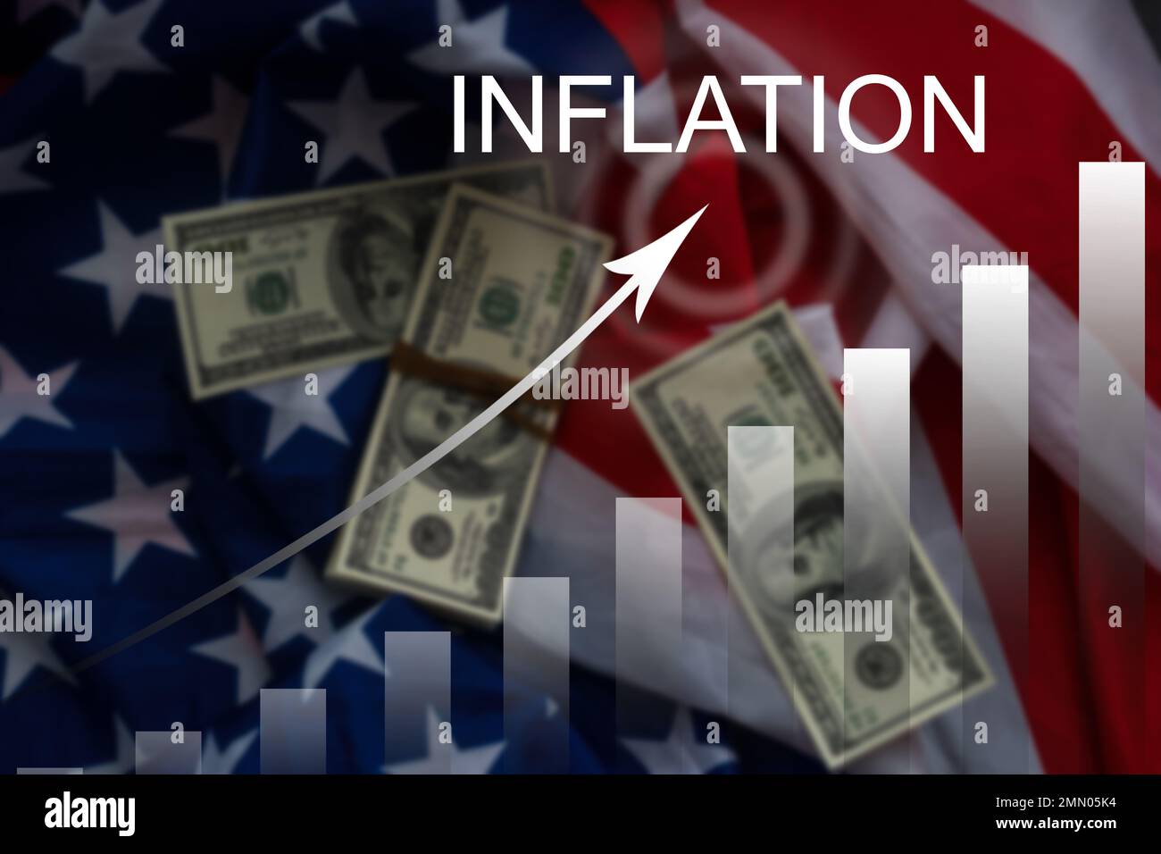 word inflation against background of graph chart of rising inflation ...