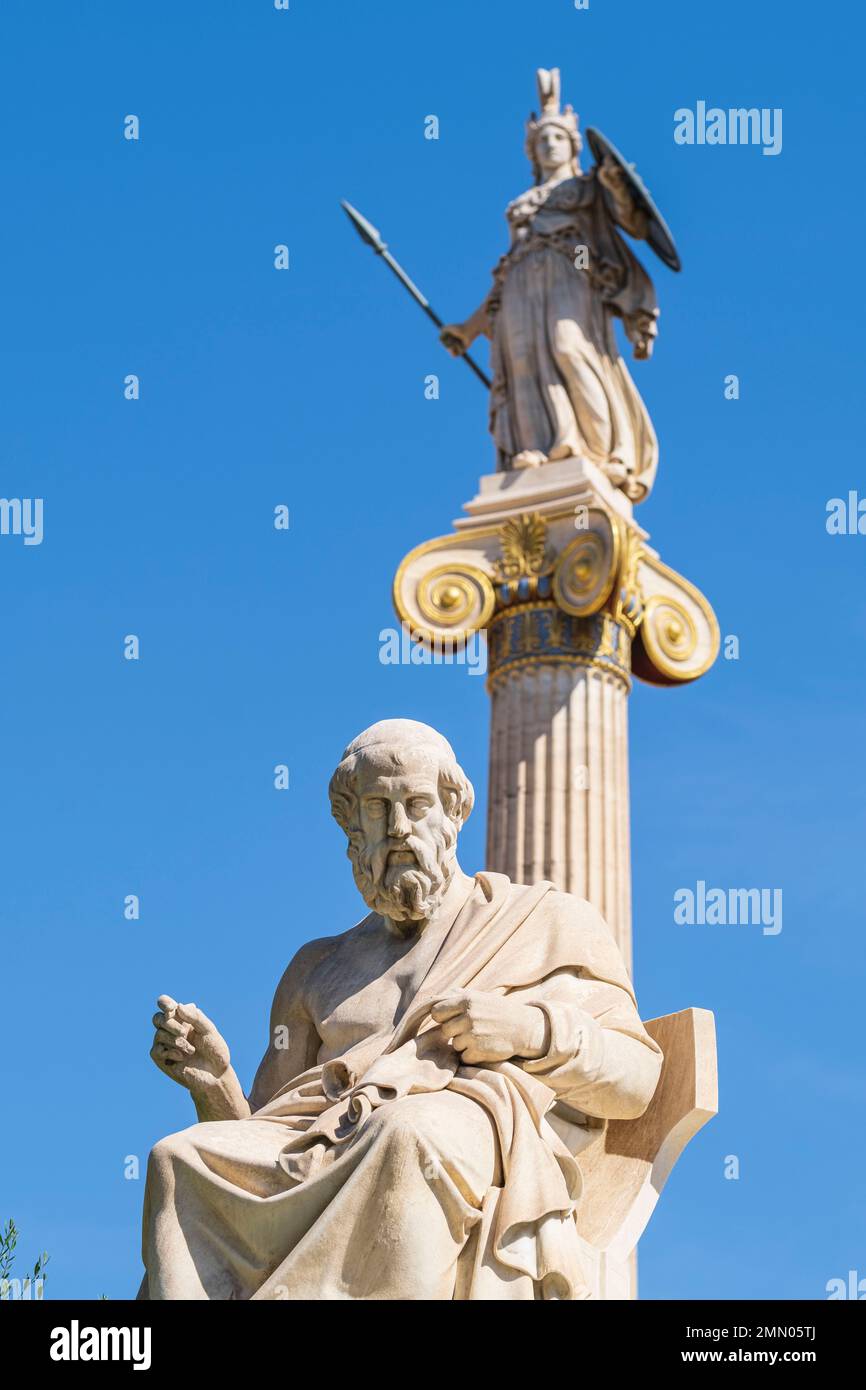 Greece, Athens, the Academy of Athens, neoclassical building designed ...