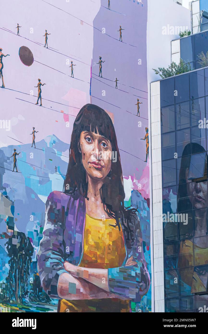 Greece, Athens, mural by the Greek artist Atek Stock Photo - Alamy